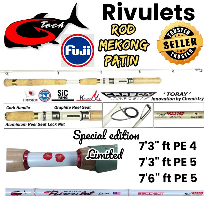 G-Tech Rod Putih Spinning Riveluts Kolam Mekong/ Patin (limited edition ...