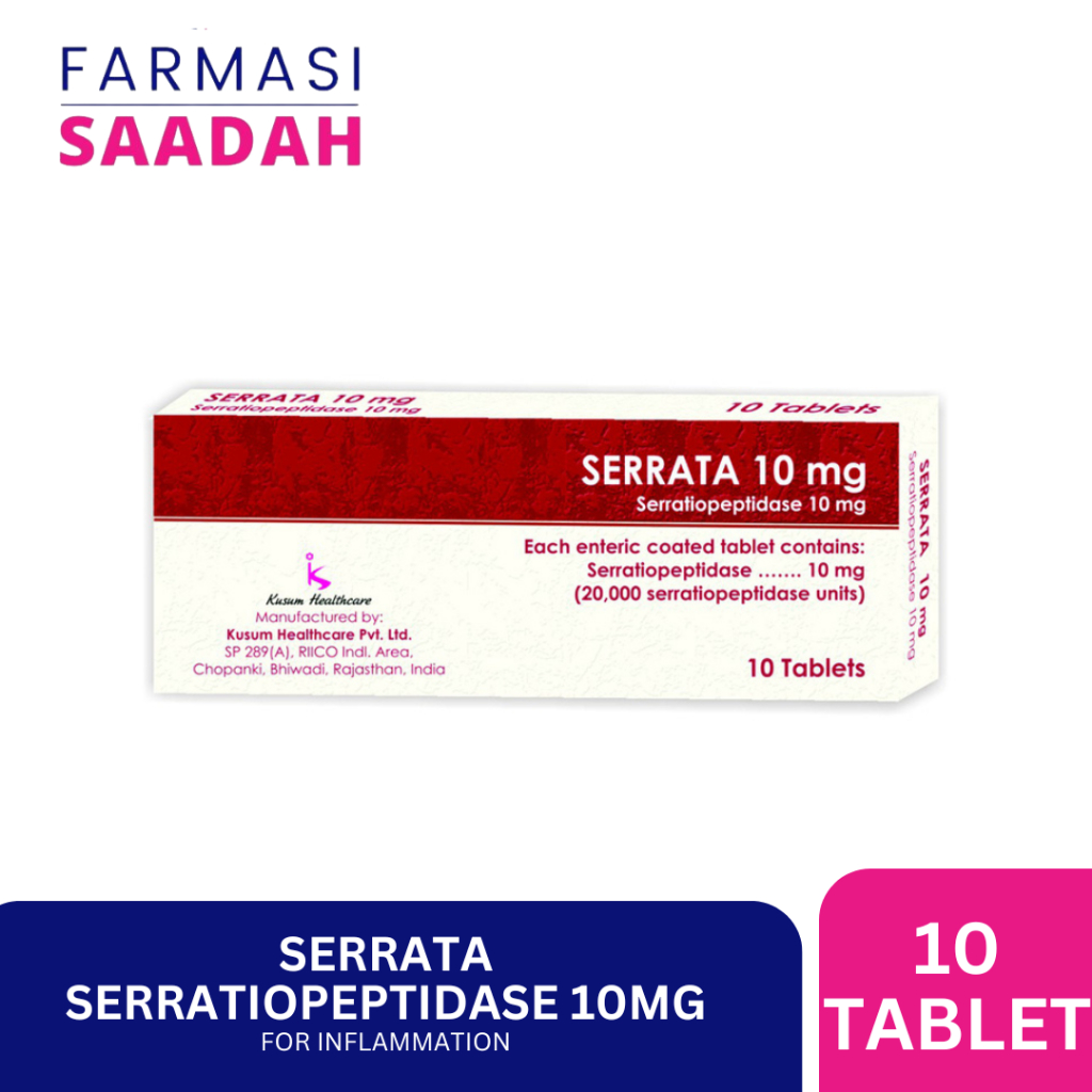 Pil SERRATA untuk rawatan Bengkak, Radang, Ulser, Sakut gigi | Shopee ...
