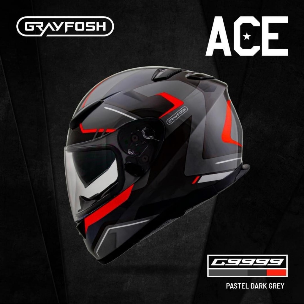 GRAYFOSH HELMETS ACE G9999 FULL FACE 100% ORIGINAL | Shopee Malaysia