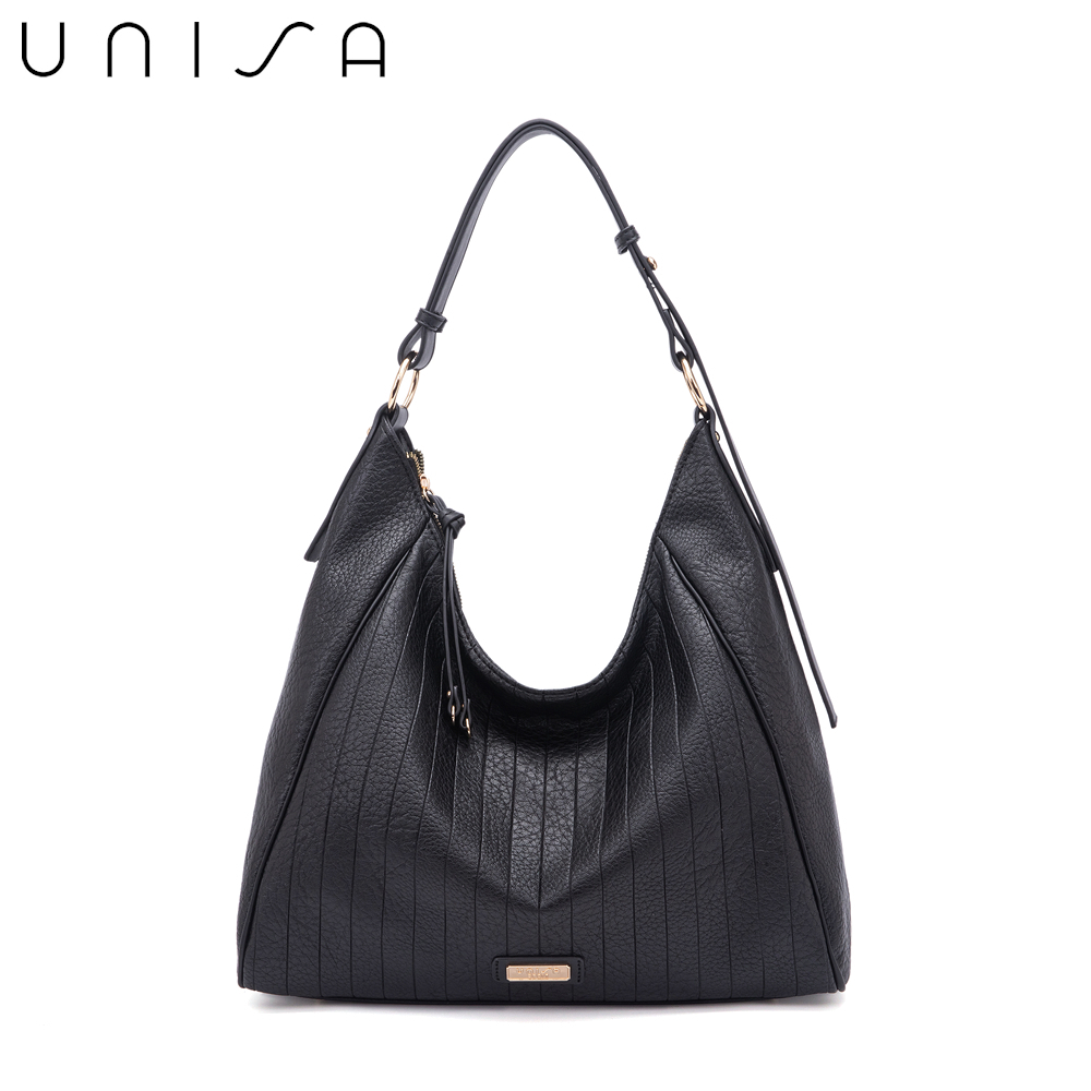 UNISA Vintage Toning Effect Hobo Bag (Black/Brown) | Shopee Malaysia