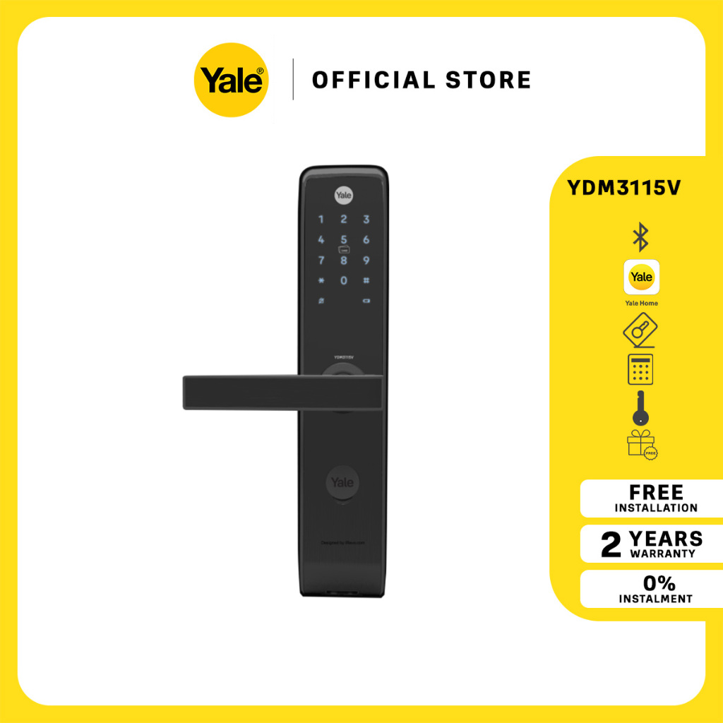 Yale YDM3115V Mortise Smart Door Lock - PIN Code/ RFID Keytag/ Bluetooth/ Yale Home App/ 2 Years ...