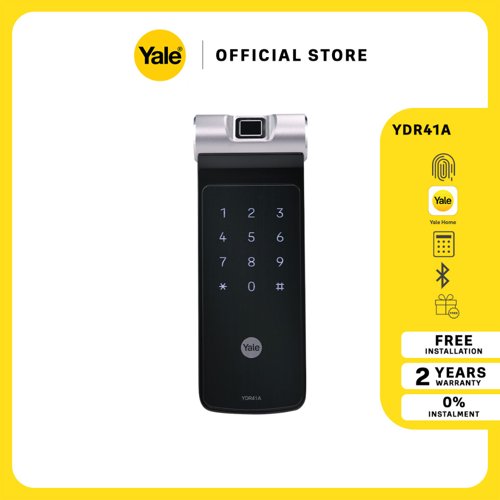 Yale YDR41A RIM Jimmy-Proof Smart Door Lock - Fingerprint/ PIN Code ...