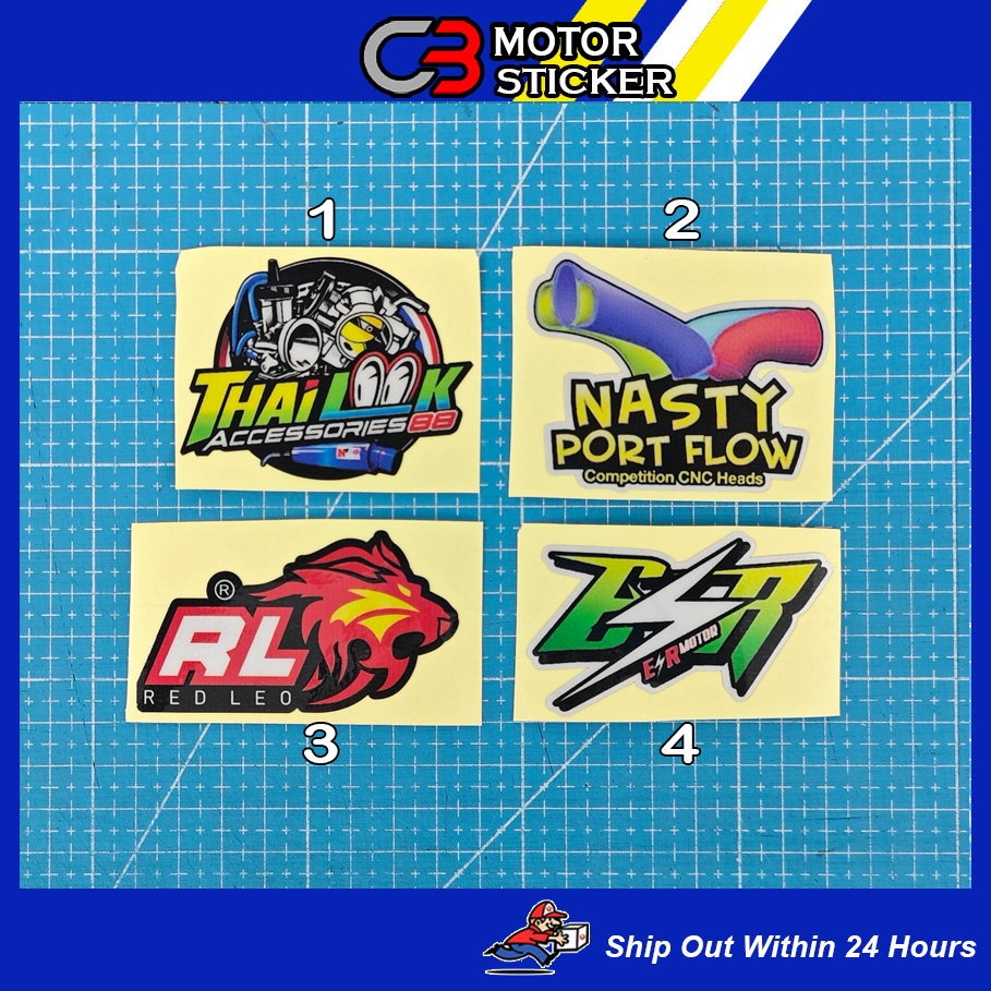 NASTY PORT FLOW RL RED LEO ESR THAI LOOK STIKER MOTOR STIKER PANTUL ...