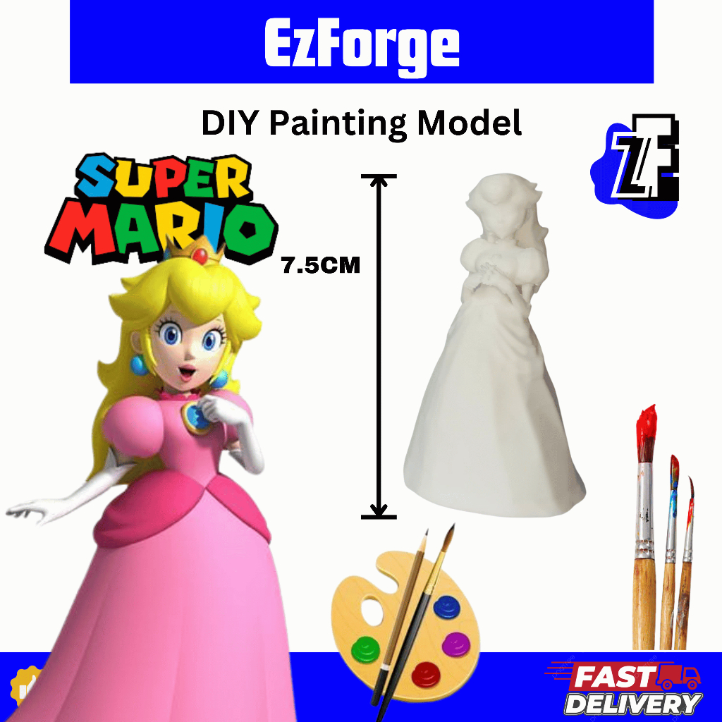 DIY Princess Peach Mario model Artwork Painting 3D printed model ...