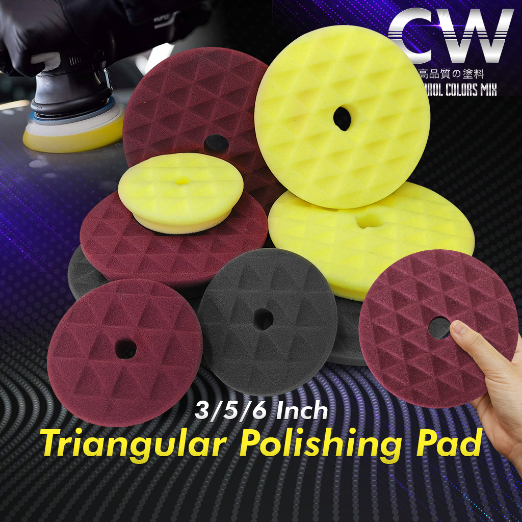 3/5/6 Inch Triangular Pattern Polishing Pad For Car Polishing Velcro ...