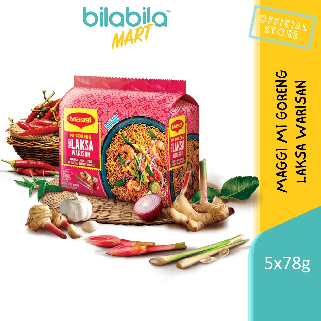 MAGGI Mi Goreng Laksa Warisan (5's x 78g) Instant Noodles Mi Segera 方便面 ...