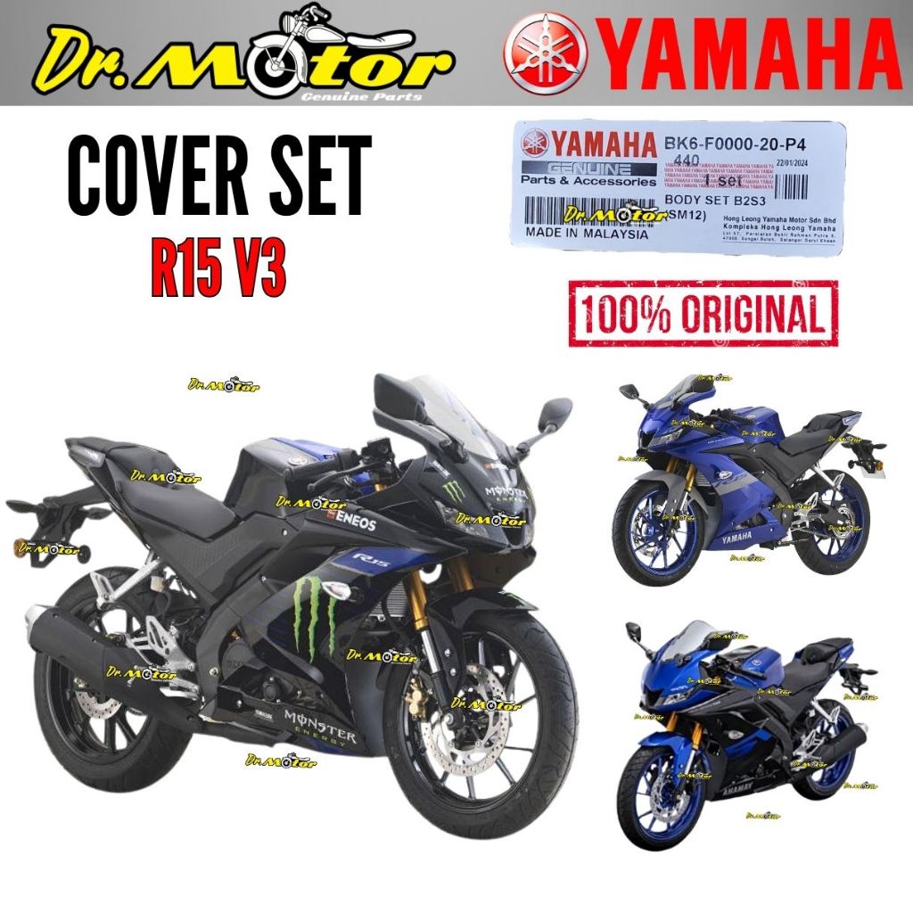 R15 R155 Coverset Caver Cover Set Kaver Body Kover Black Blue Biru ...