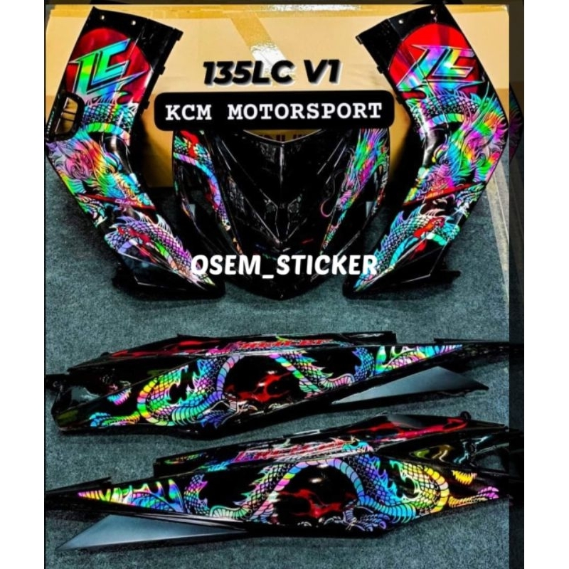 STICKER LC135 /LC 135 V1 V2 V3 V4 V5 V6 V7 V8 CHOI/ DRAGON/ NAGA CHROME ...
