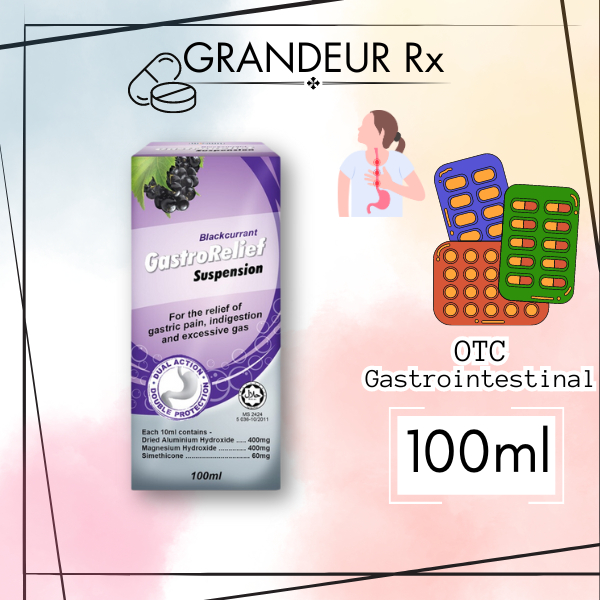 GastroRelief Antacid Suspension Blackcurrant Flavour for Indigestion ...