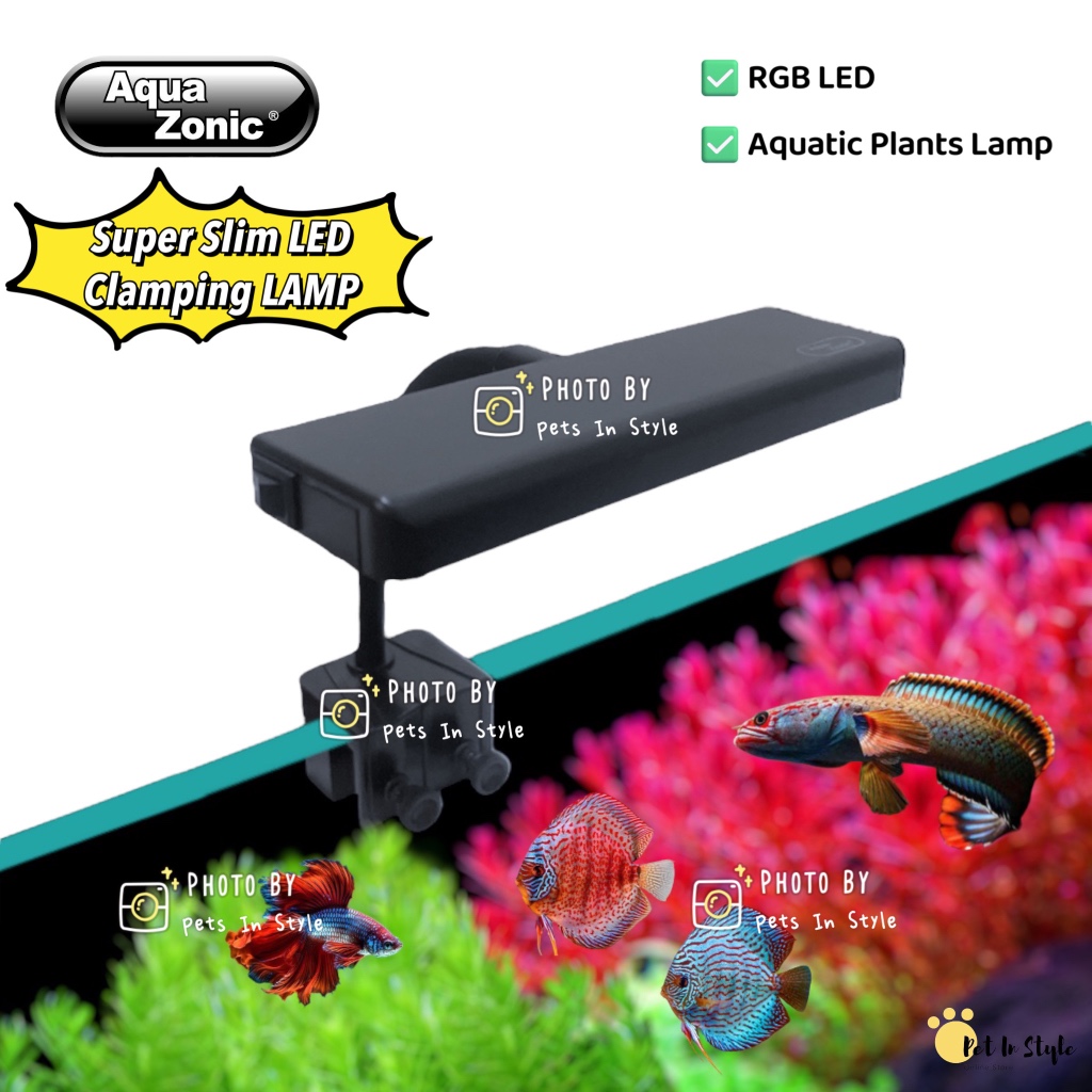 Ready Stock ‼️ Aqua Zonic Super Slim LED Clamping Lamp [RGB LED Lamp ...