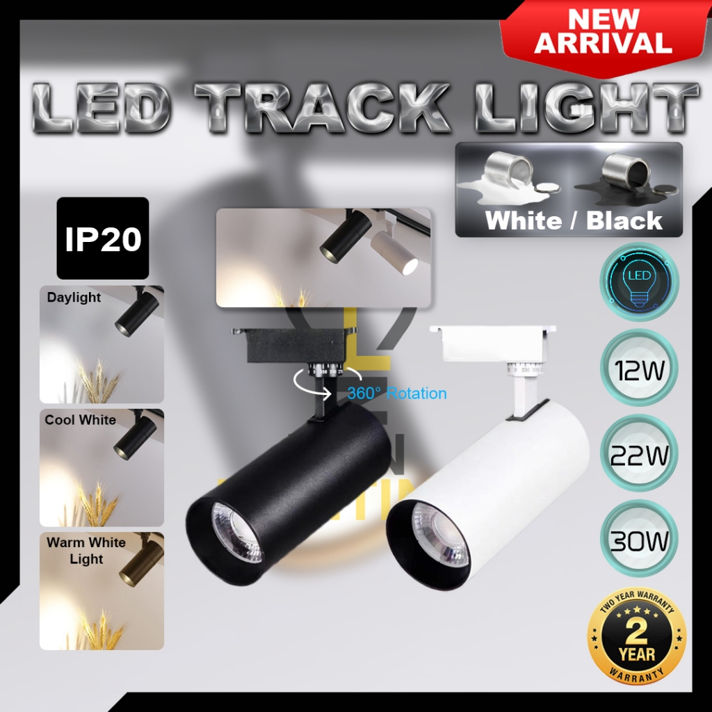[2 YEARS WARRANTY] Track Light 12W 22W 30W COB LED Lampu Tracklight ...