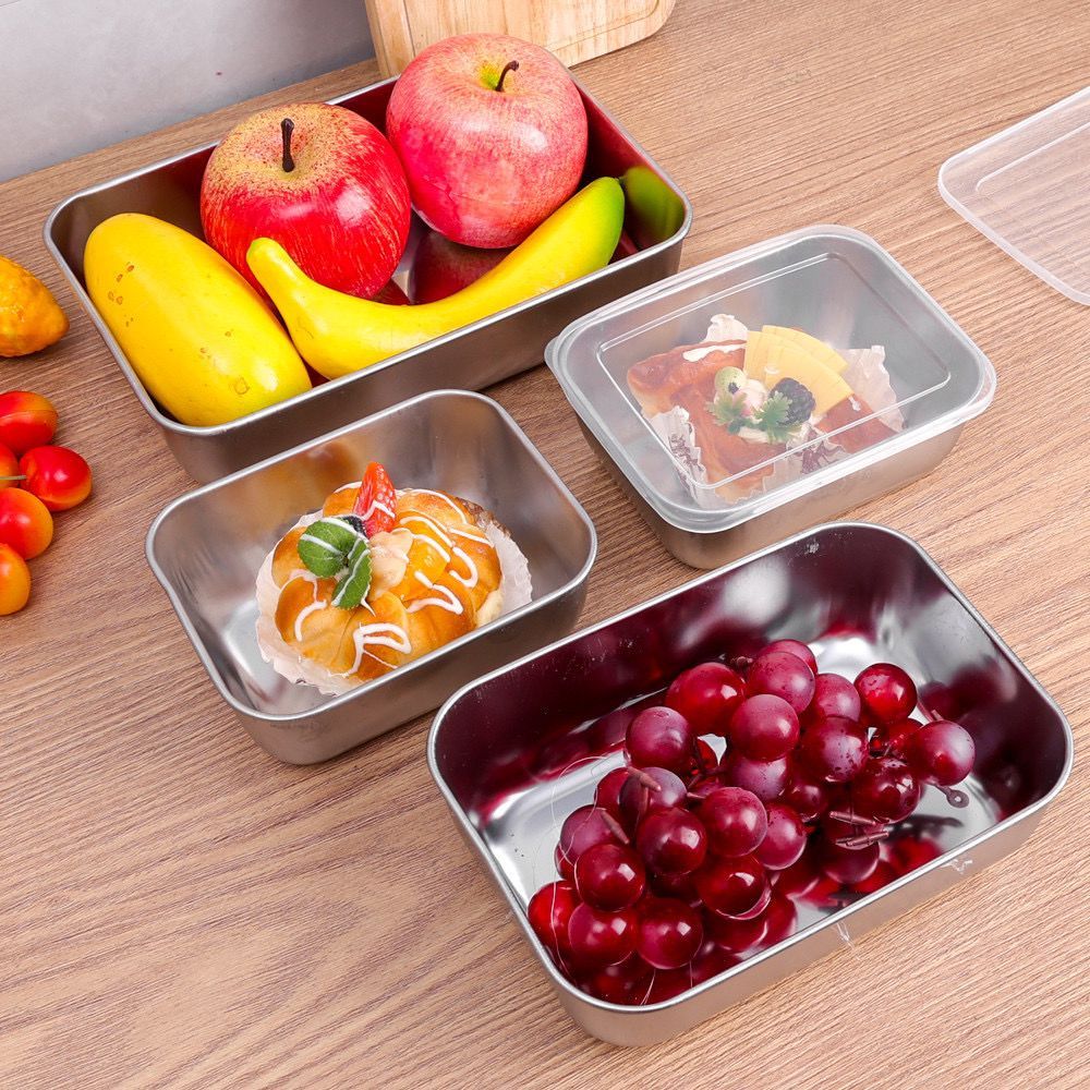 304 # Stainless Steel Mini Food Container with Plastic Cover Airtight ...