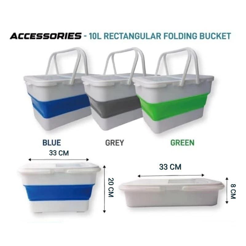 10L Rectangular Folding Bucket, Tong Lipat Untuk Umpan Hidup. | Shopee ...