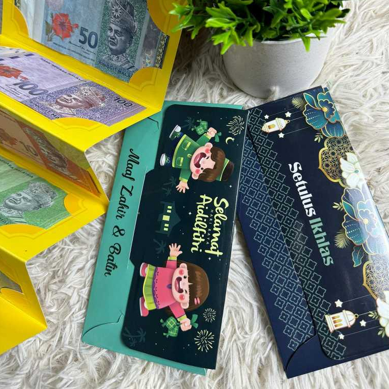 (Borong) Sampul Duit Raya Lipat & Tarik Viral, Money Packet Angpao ...