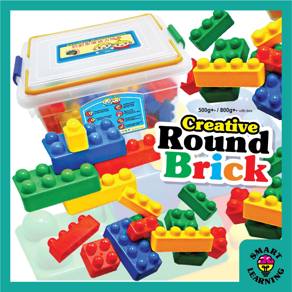 🔥READY STOCK🔥 KIDS BUILDING BLOCK PLASTIC CREATIVE ROUND BRICKS SET ...