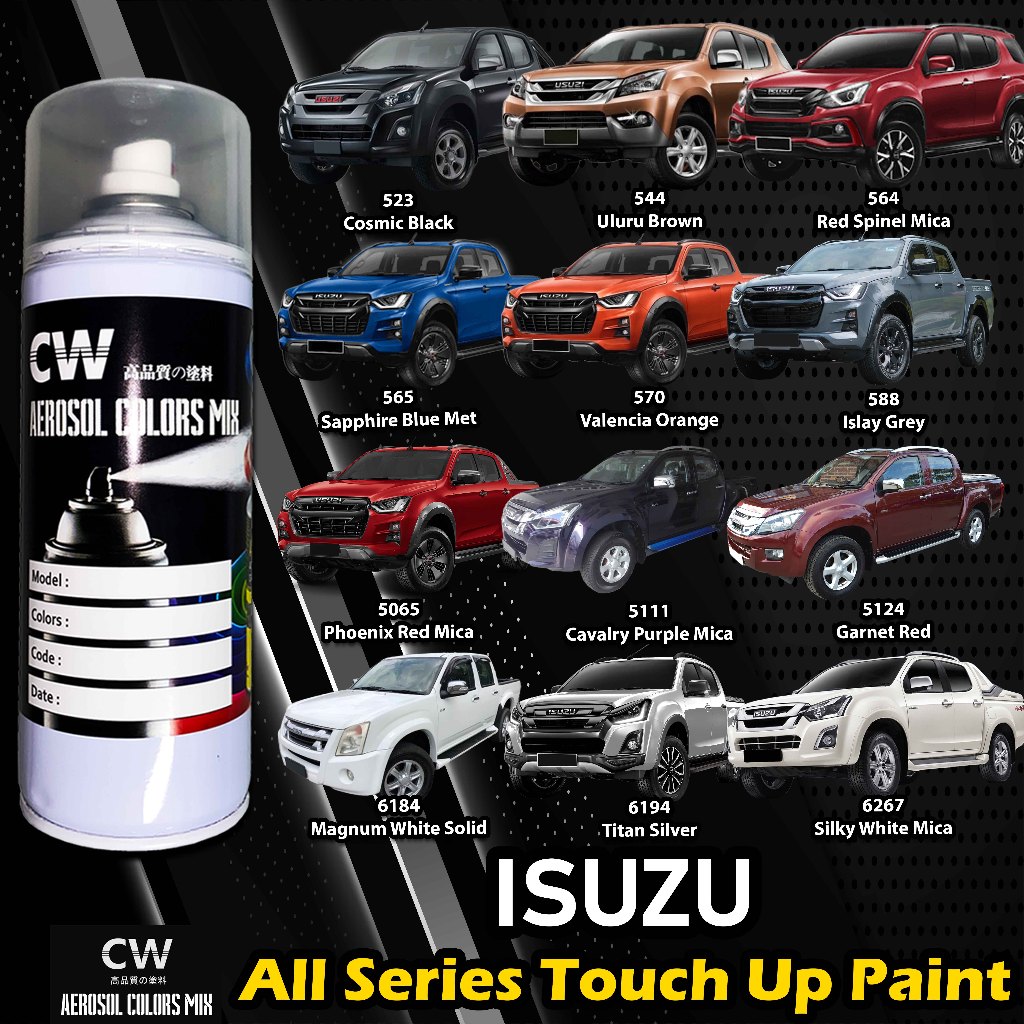 [ ISUZU Touch Up Paint All Colors ] 🚗 CW Aikka DIY Aerosol Spray Bottle ...