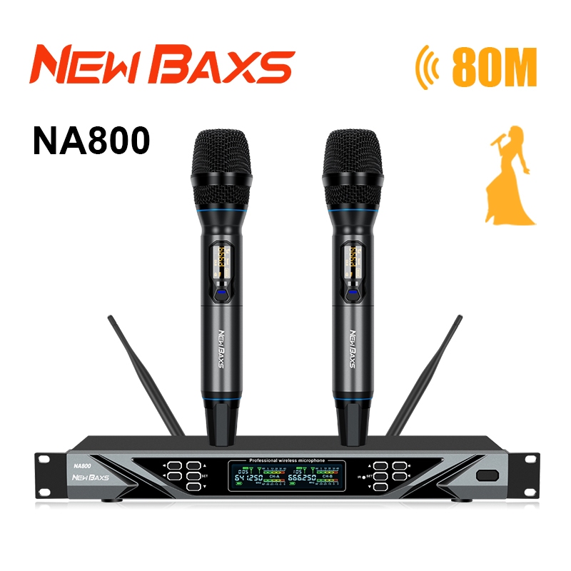 NEW BAXS Wireless microphone NA800 metal material signal reception 80M ...