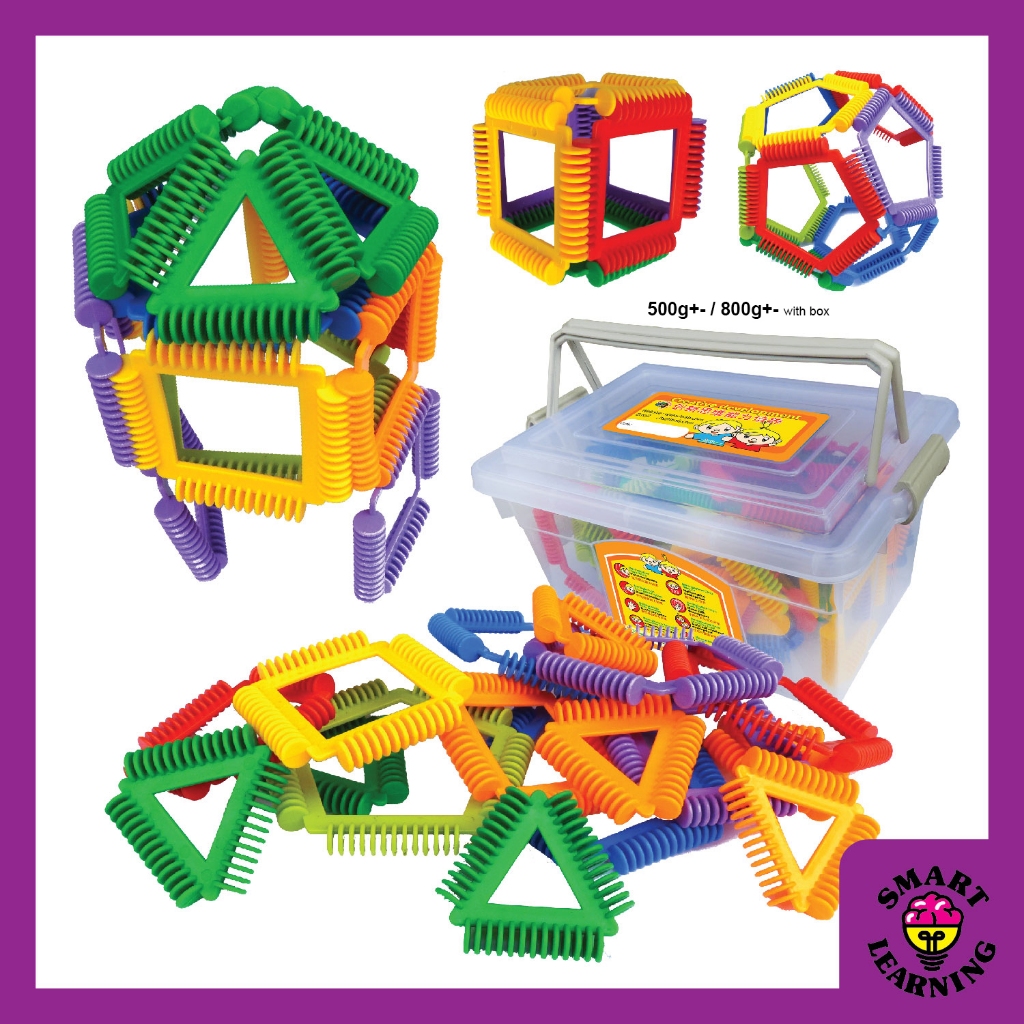 🔥READY STOCK🔥 PLASTIC GEOMETRY BRICK CONSTRUCTION BUILDER BLOCK ...