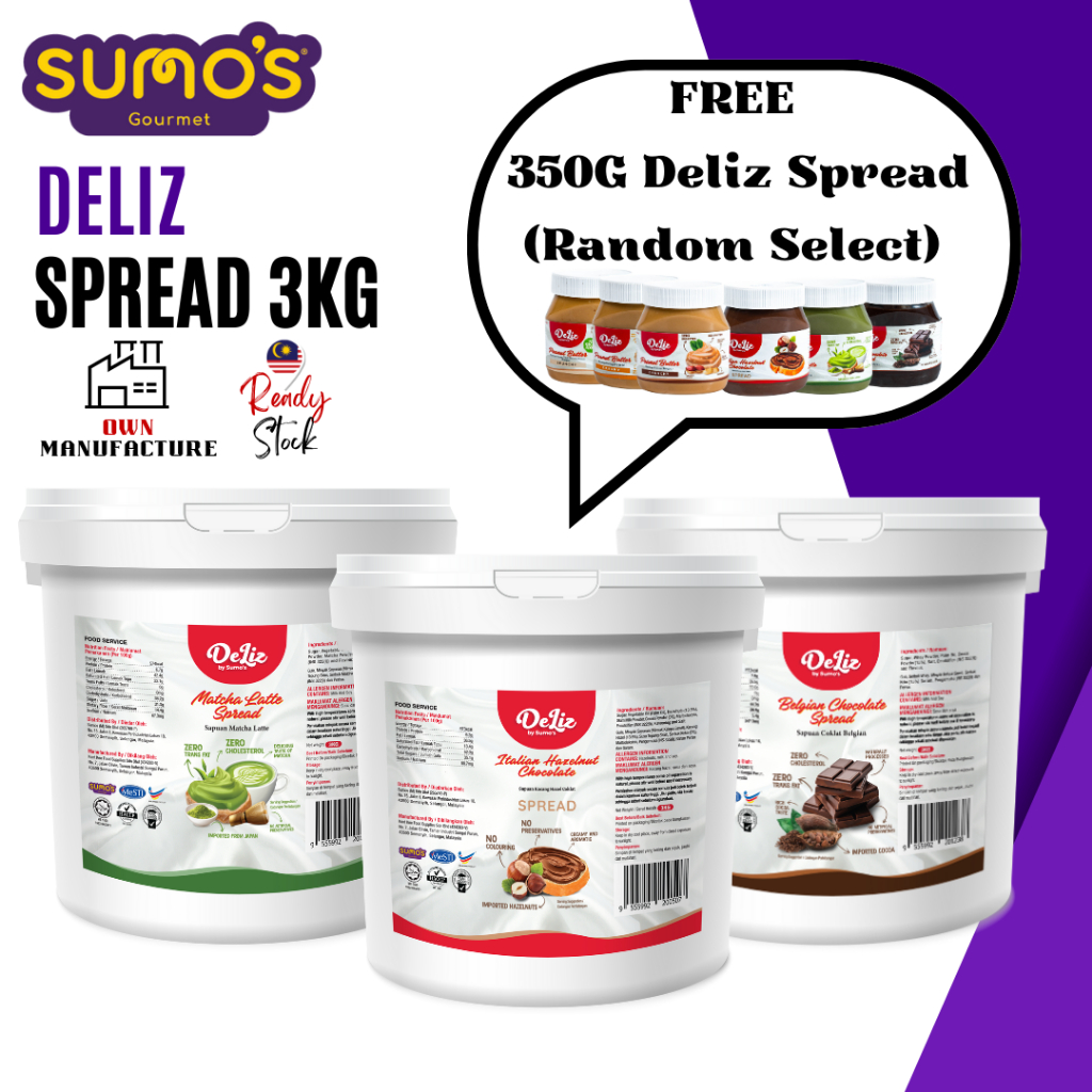 Deliz Spread Italian Hazelnut Chocolate/ Matcha Latte/ Belgian ...