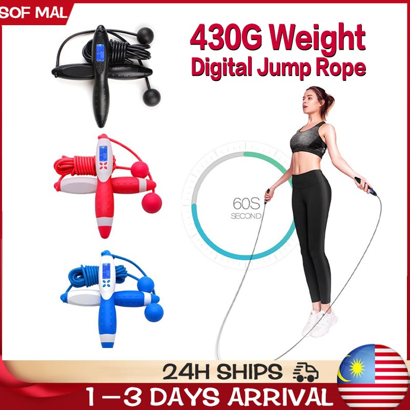 Digital Skipping Rope Skip Jump Jumping Ropes Counter Gym Fitness ...