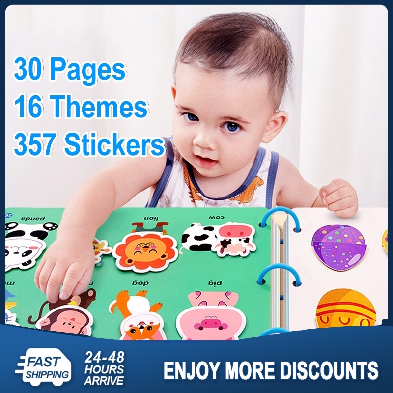 30 Pages Busy Book For Kids Educational Early Learning Sticker Book ...