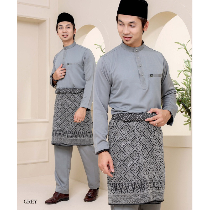 Baju Melayu Modern Grey | Shopee Malaysia