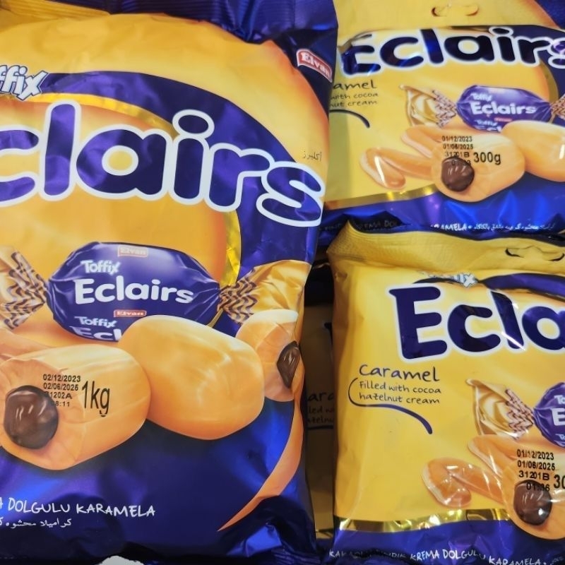 Coklat Eclairs Toffix Caramel Filled with Cocoa Hazelnut Cream 1kg 260pcs | Shopee Malaysia