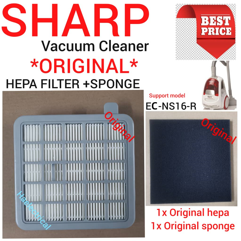 SHARP Vacuum Cleaner Hepa Filter with Sponge ECNS16 / EC-NS16-R (1SET ...