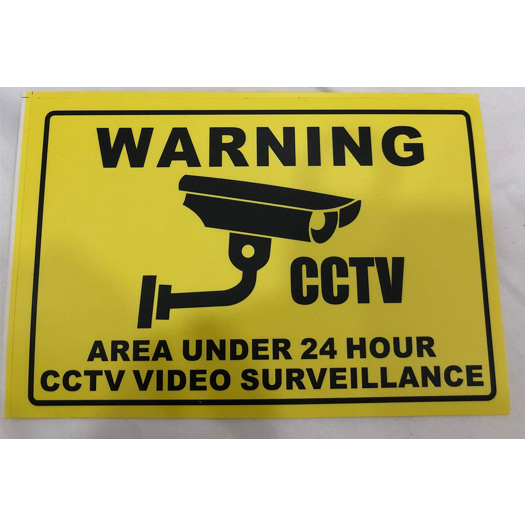 Signage for CCTV Stiker warning Signs Sticker 24H CCTV Video Camera ...