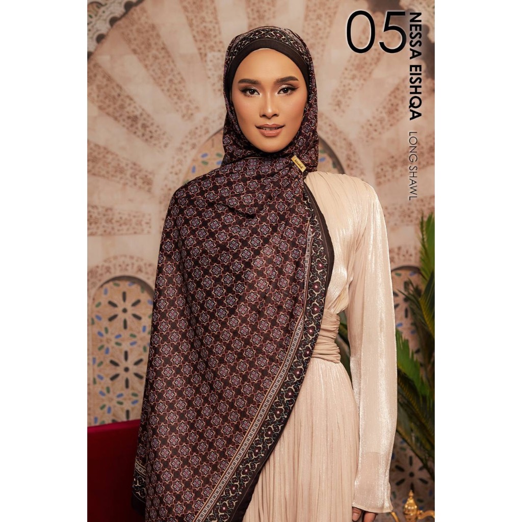 ORIGINAL SR 💙Nessa Eishqa Series Shawl Square Bawal by SOFEAROSE 💙 ...