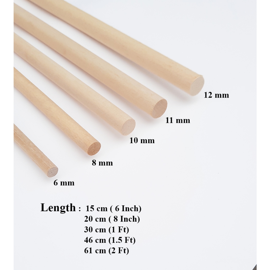 Round Wooden Stick Wood Dowel DIY Arts Craft Stick Tanglung Stick ...