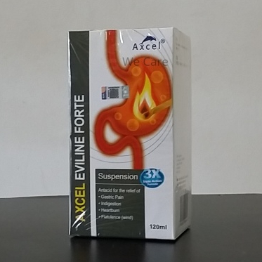 Axcel Eviline Forte Suspension 120ml (Antacid For Gatric Pain ...