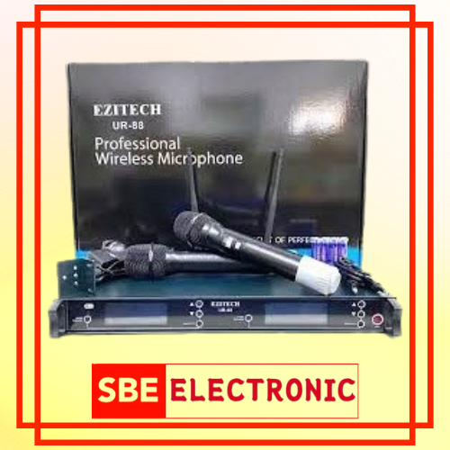 Ezitech UR-88 UHF Dual Channel Wireless Microphone | Shopee Malaysia