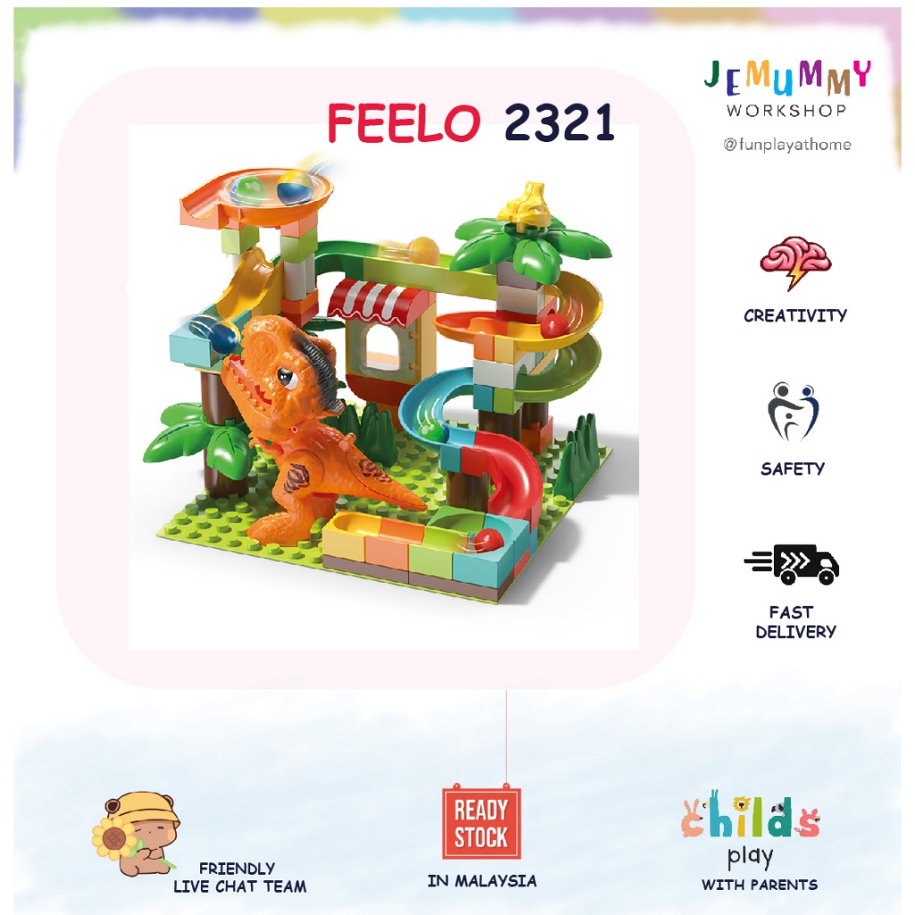 Feelo 2321 New Innovation Animal World Dinosaur Ejection Slide Blocks ...