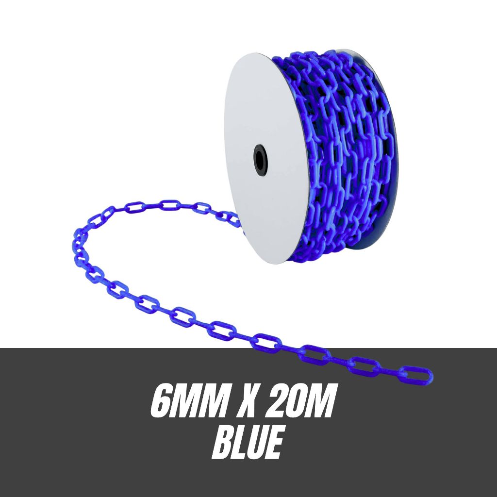 20meter ( 1 ROLL ) Plastic Chain 6mm Width for Safety Road Cone PVC ...