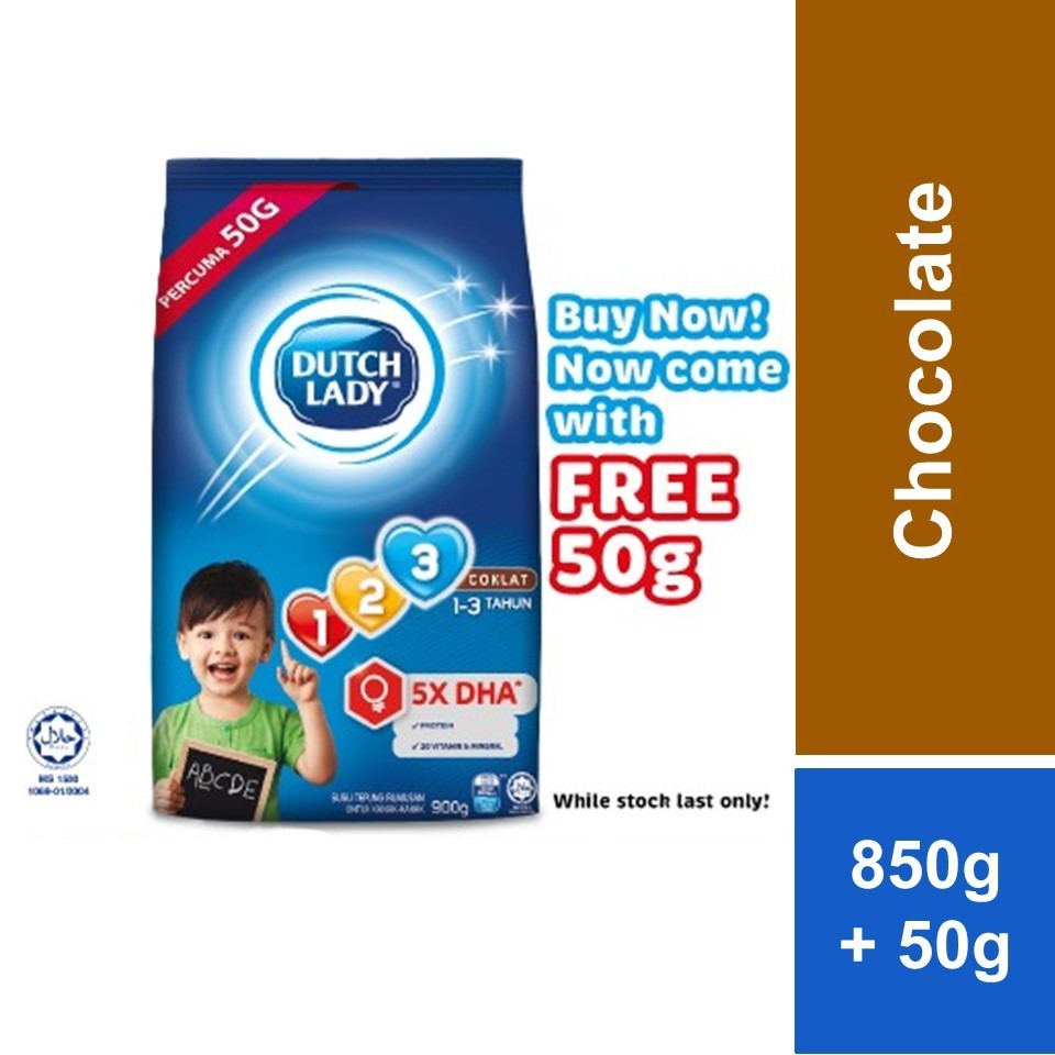 Dutch Lady Milk Formula (850g) 123 / 456 / 6+ (Asli/Madu/Coklat ...