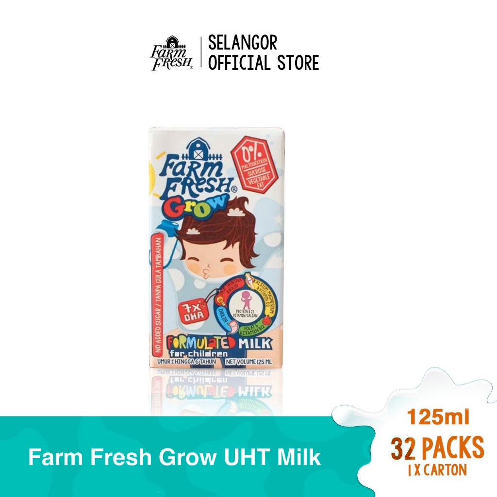 Farm Fresh Grow Formulated Milk 1-6 Years Old 125ml x 32 Packs | Shopee ...