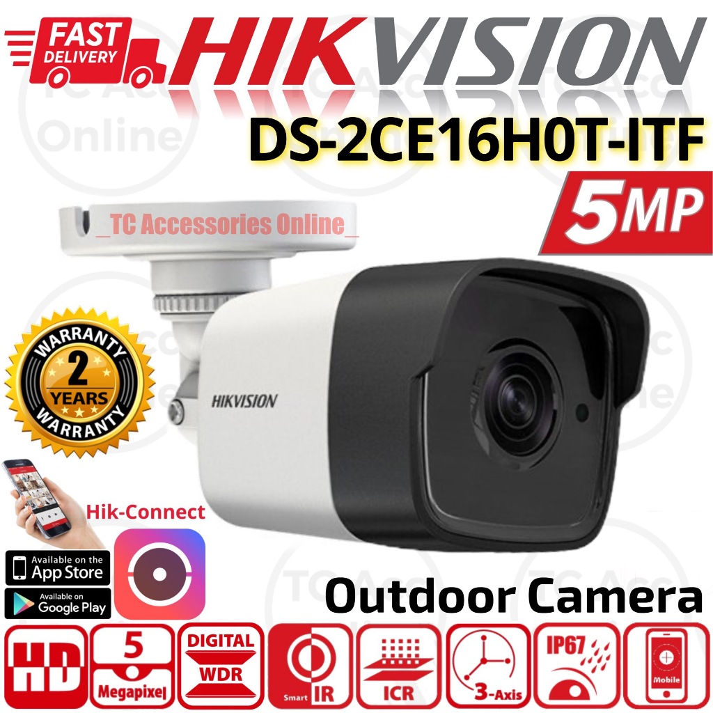 HIKVISION 5MP 1440P Full HD Outdoor IR Bullet HIK TVI Camera DS ...