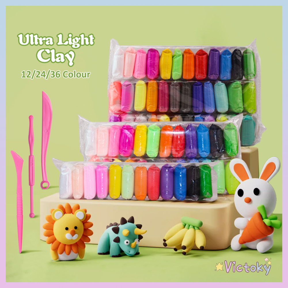 Victoky Air Dry Clay Set Non Toxic Super Light Clay Set DIY Craft 超轻粘土 ...