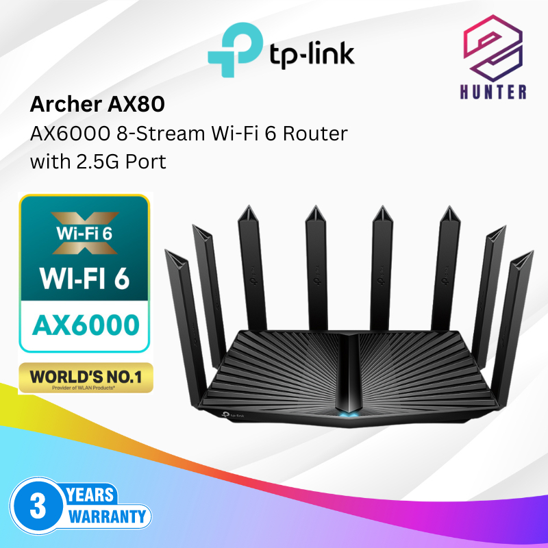 TP-Link AX6000 8-Stream AX Mesh (Onemesh) Wireless WiFi 6 Router with 2.5G Port Support MU-MIMO ...