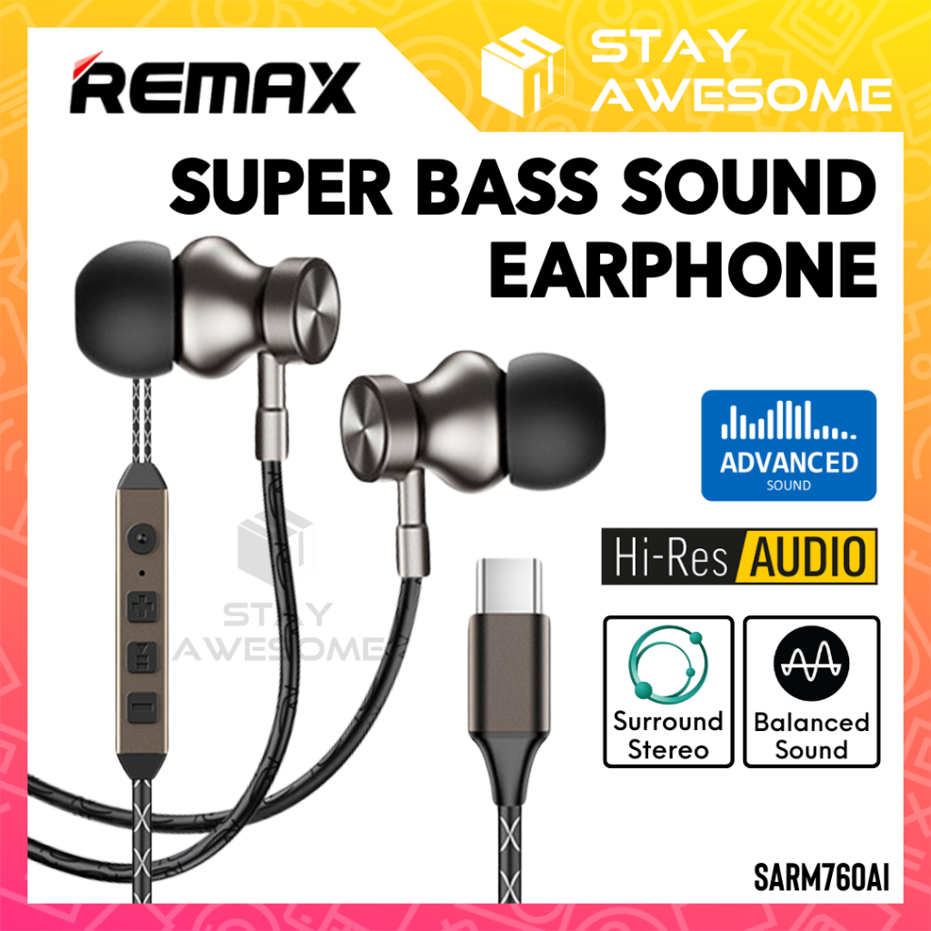REMAX Wired Earphone Gaming In Ear ANC Type C Original Super Bass High ...