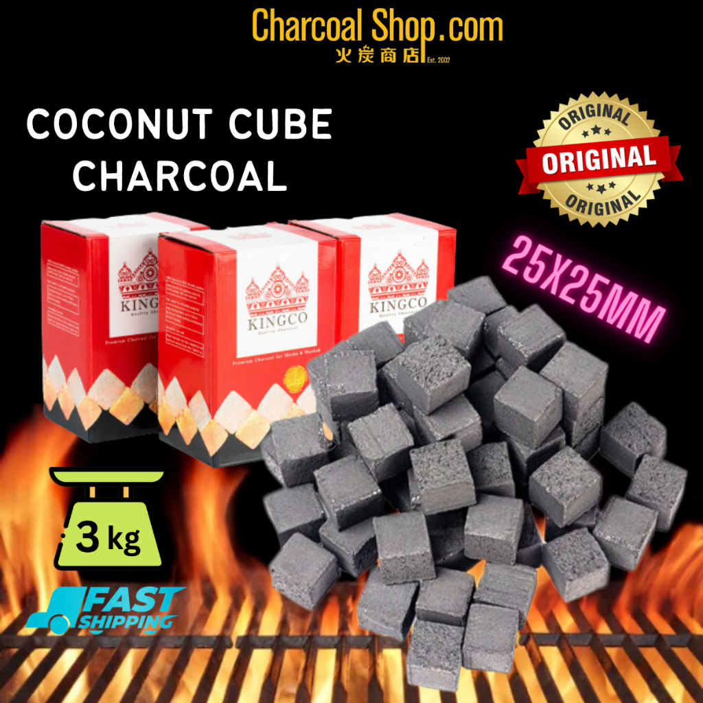 CHARCOAL BBQ ARANG KAYU 火炭 (Kingco Premium Coconut Charcoal - 3kg) | Shopee Malaysia