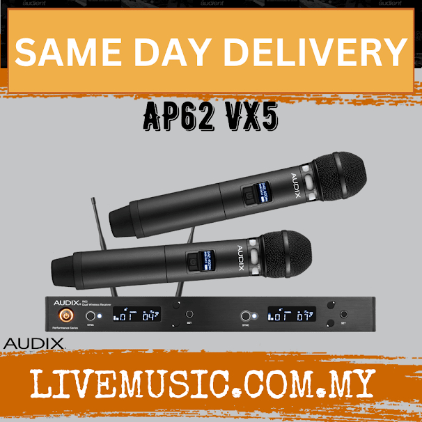 Audix AP62 VX5 Wireless System - R62 Kit W/ 2 H60/VX5 Transmitters ...