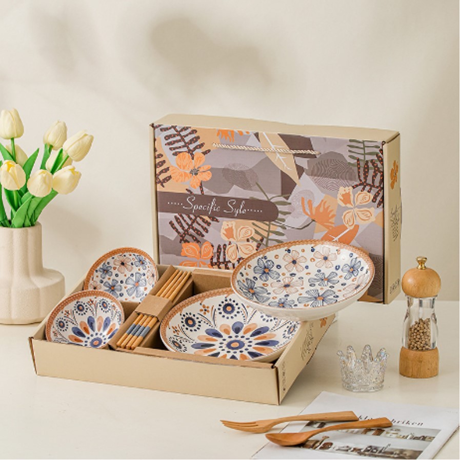AZUKI Ceramic Dinnerware Gift Set With Box Bowl Set Mangkuk Pinggan ...