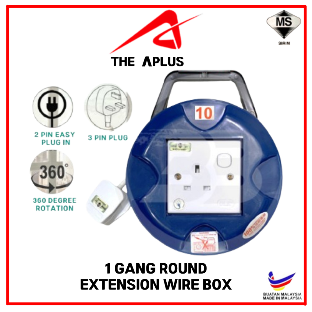 [SIRIM] 5M, 10Meter 1 Way Round Extension / Trailing Socket Wire Box ...