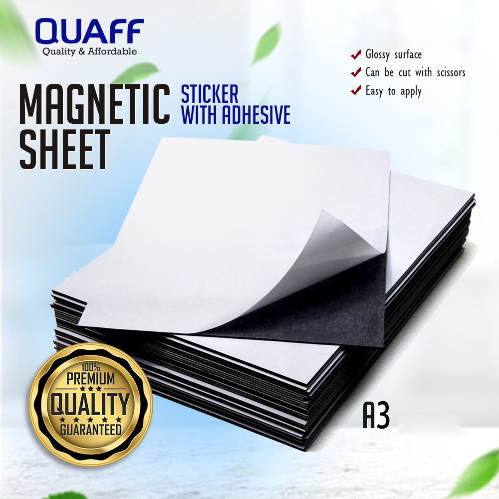 QUAFF Magnetic Sheet with Adhesive and Non-adhesive for DIY Ref Magnet (1 sheets) | Shopee Malaysia