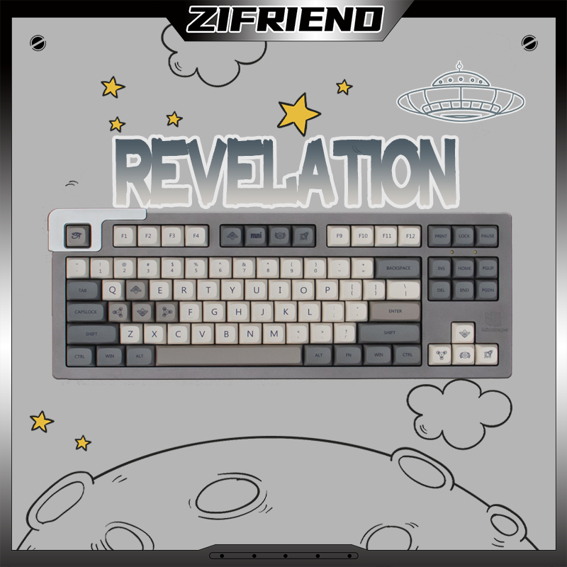 Zifriend Revelation Grey Rocket Style Keycaps PBT XDA Profile 157 Key ...