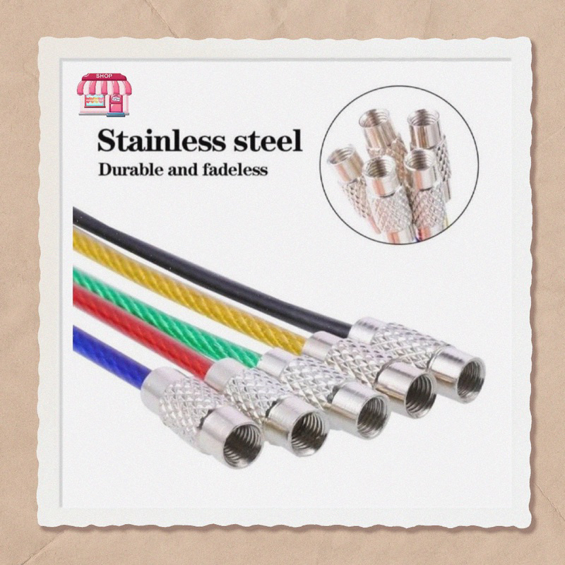 [New] Soft Steel Wire Rope Colorful Keychain Stainless Car Key holder ...