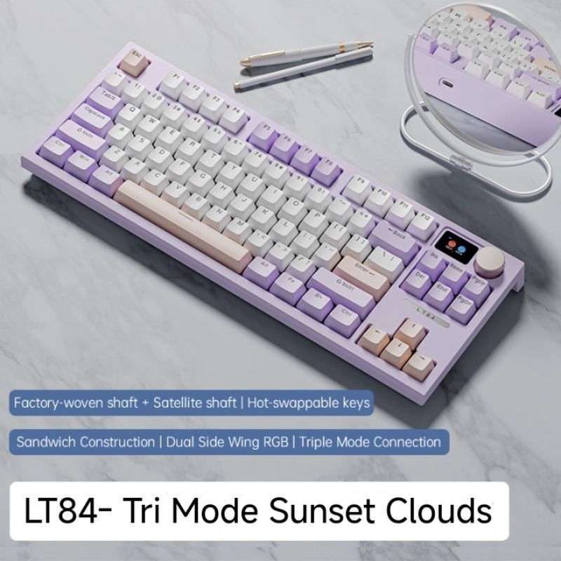 Ready Stock Langtu LT84 TKL RGB Mechanical Keyboard With display and ...