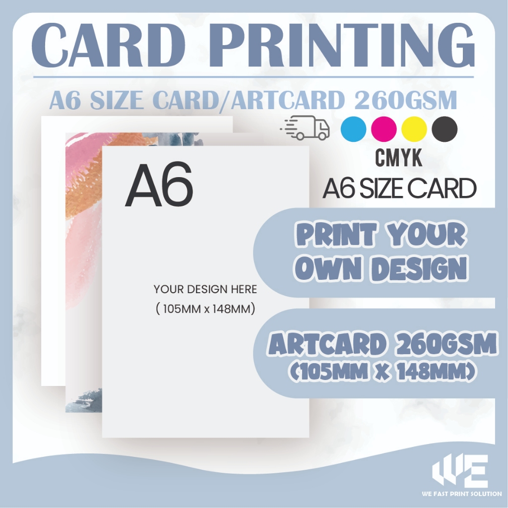 A6 Card Printing 1Side/2 Side Card Printing Post Card Greeting Card Thank you Card Art card ...